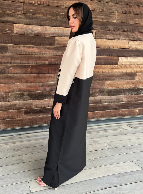 New Look Combination of brown and black color Satan fabric comes with ...