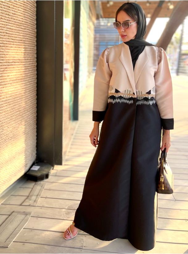 New Look Combination of brown and black color Satan fabric comes with ...