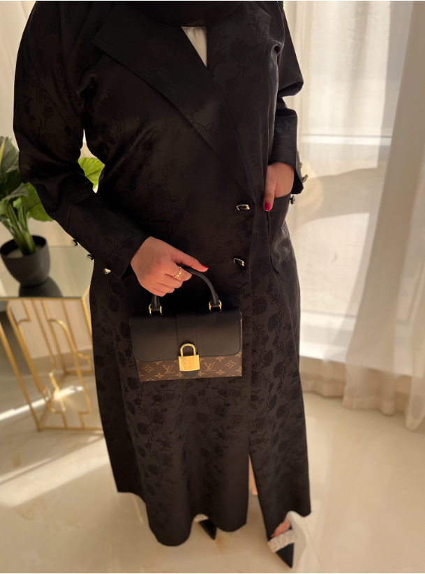 Coat Abaya Black coat style Abaya comes with a matching headscarf ...