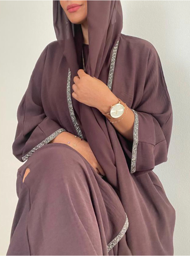 Brown abaya Brown abaya with contrast trimmings. Comes with a dress and headscarf. Abayas from ...