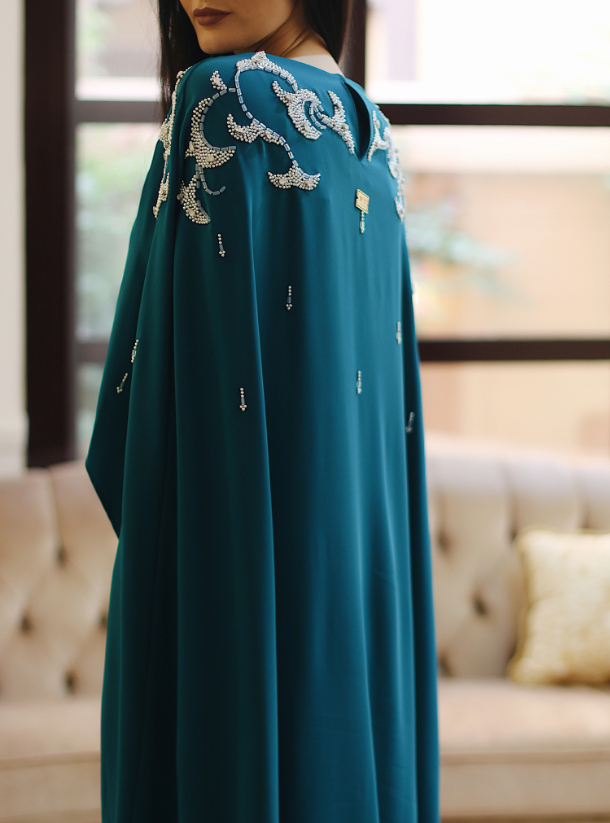 SS7 Dress Embellished long cape dress Dresses from N 27 Boutique at Boksha