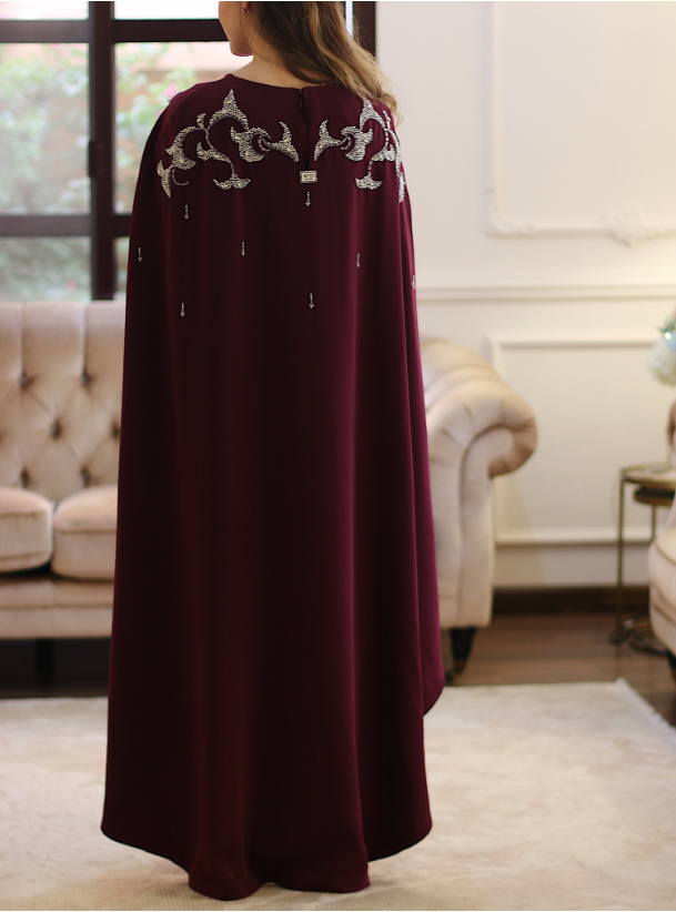 SS7 Dress Embellished long cape dress Dresses from N 27 Boutique at Boksha