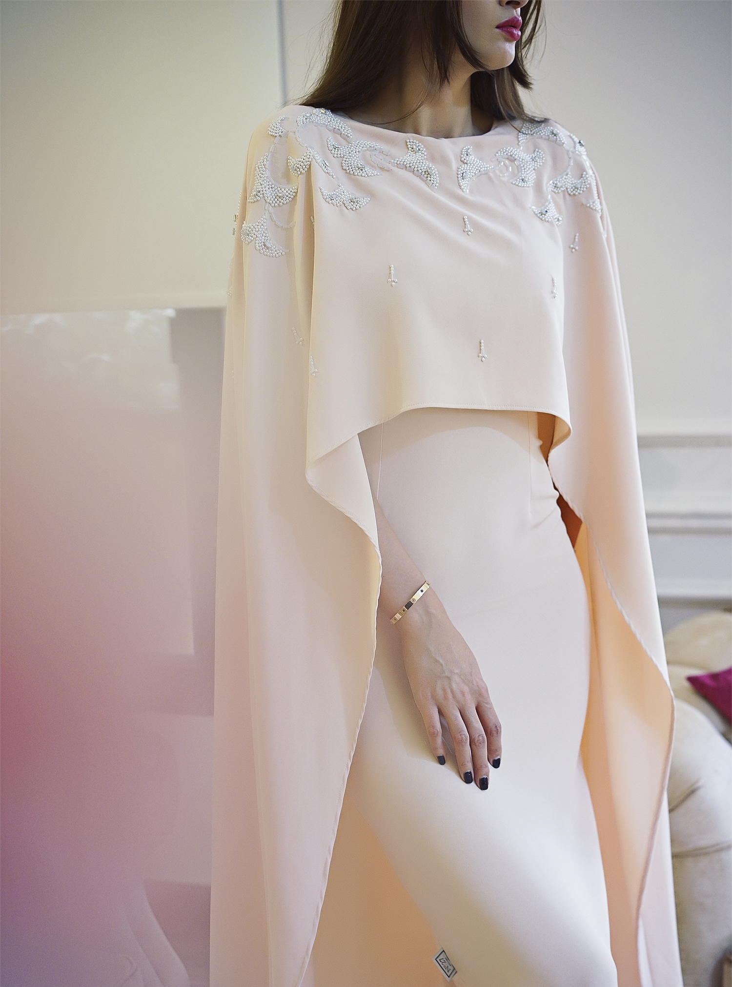 SS7 Dress Embellished long cape dress Dresses from N 27 Boutique at Boksha