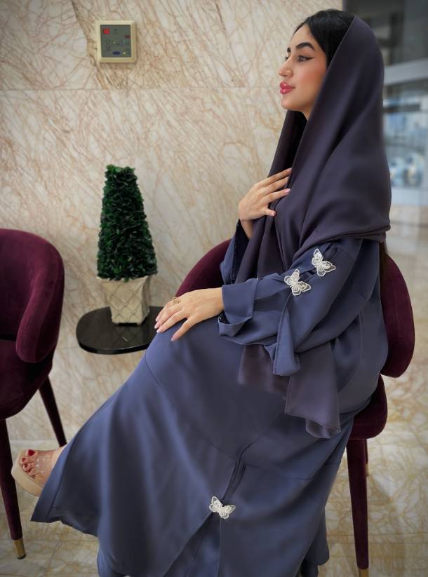 Butterfly abaya Butterfly embroidered abaya Abayas from Cloakshop at Boksha