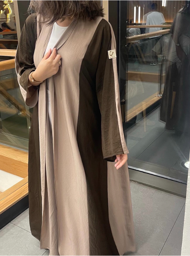 2-toned Abaya Khaki and Brown two-toned abaya with headscarf. Abayas ...
