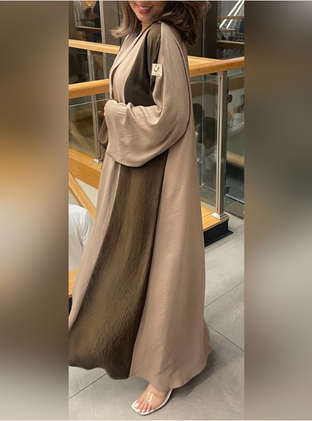 2-toned Abaya Khaki and Brown two-toned abaya with headscarf. Abayas ...