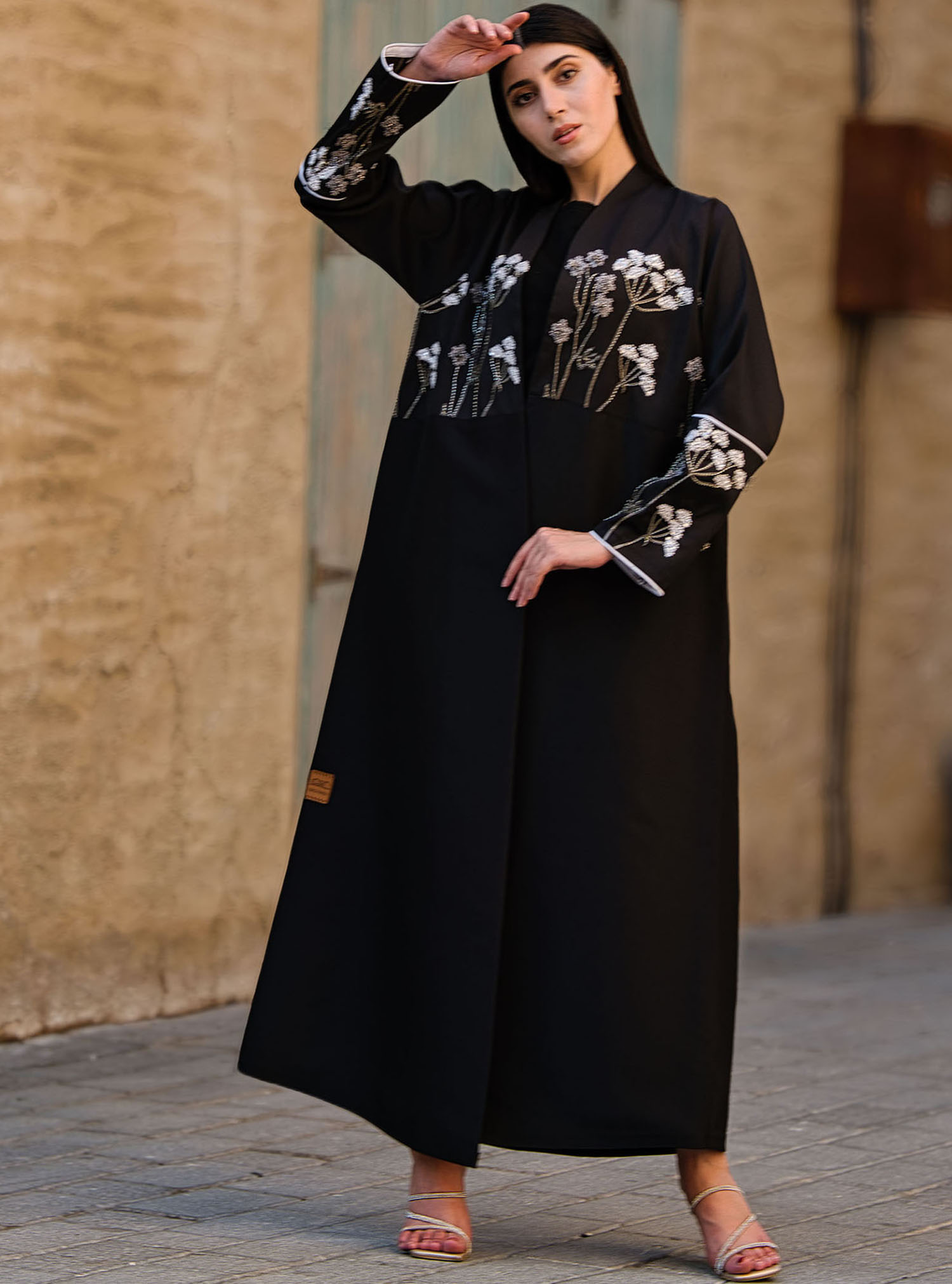Black Abaya Embroidered black abaya with a matching headscarf. Abayas ...