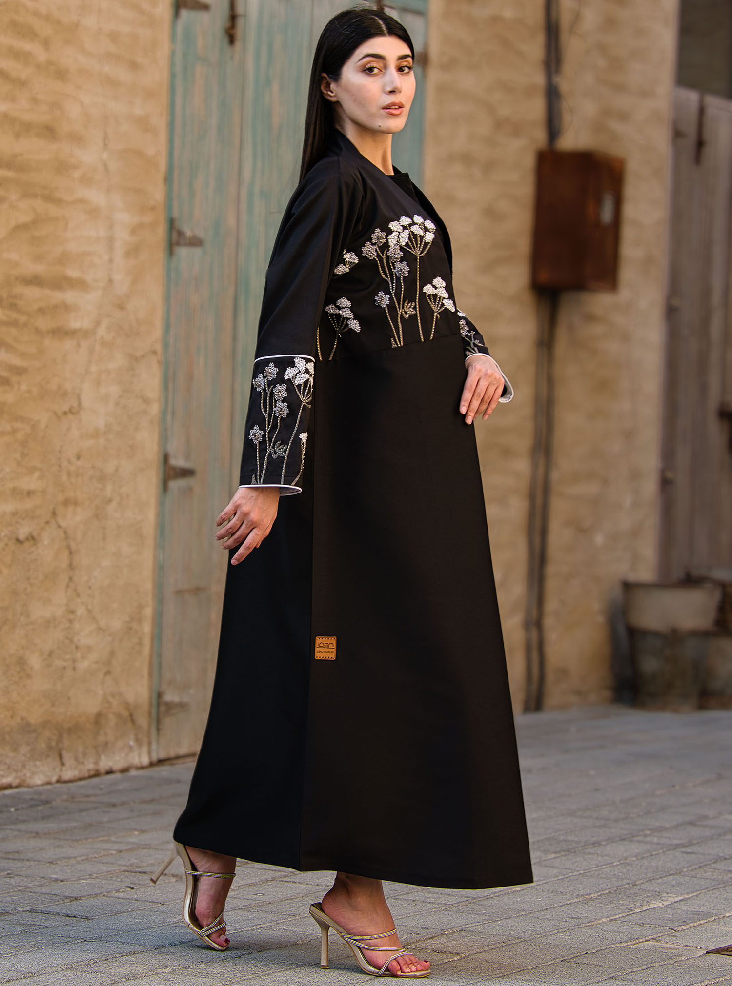 Black Abaya Embroidered black abaya with a matching headscarf. Abayas ...
