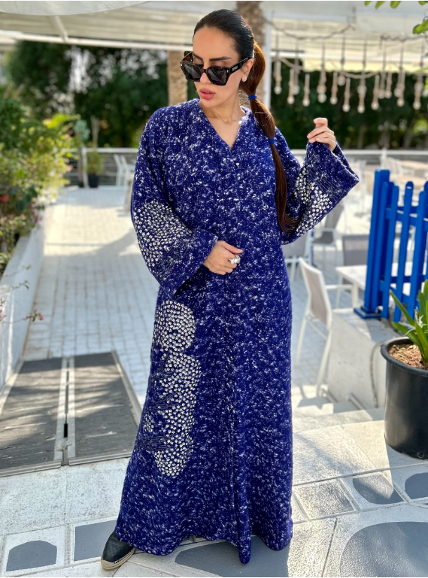 Winter Bisht Blue textile winter bisht abaya comes with handwork ...