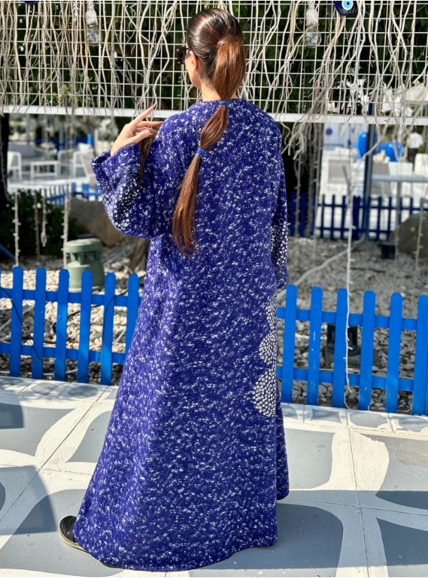 Winter Bisht Blue textile winter bisht abaya comes with handwork ...