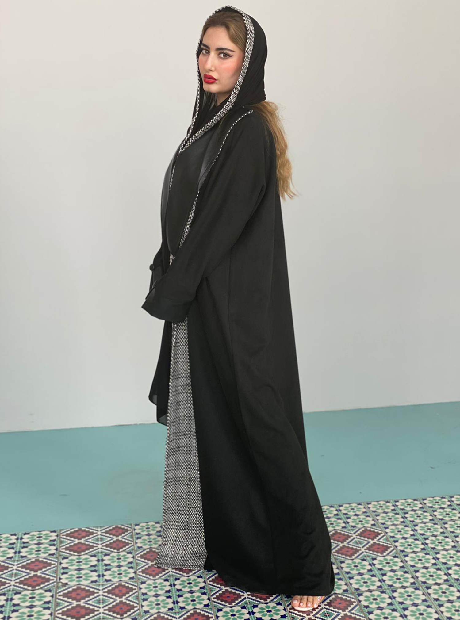 Code 65 Abaya Winter Abaya with tweed and leather trimmings. Comes with a headscarf. Abayas from ...