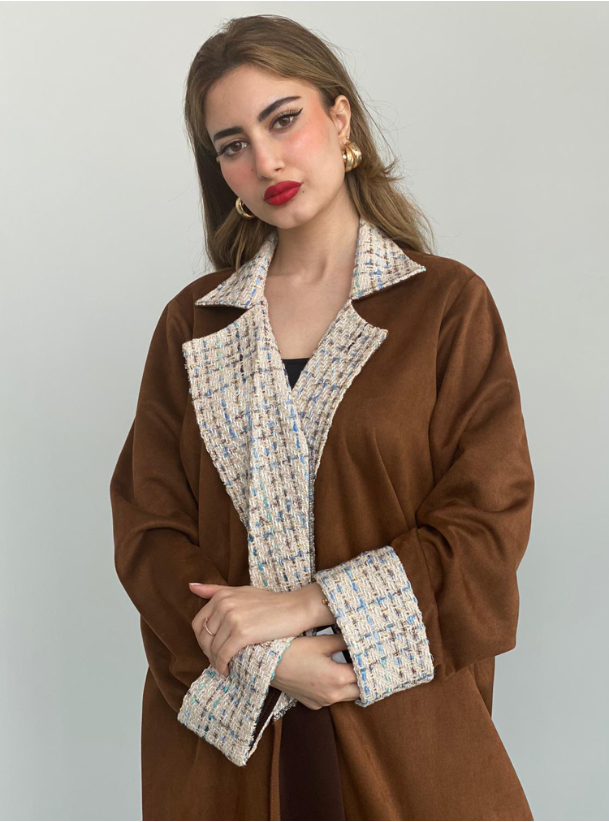 Code 62 Abaya Brown winter abaya with tweed trimmings. Comes with a headscarf. Abayas from Last ...
