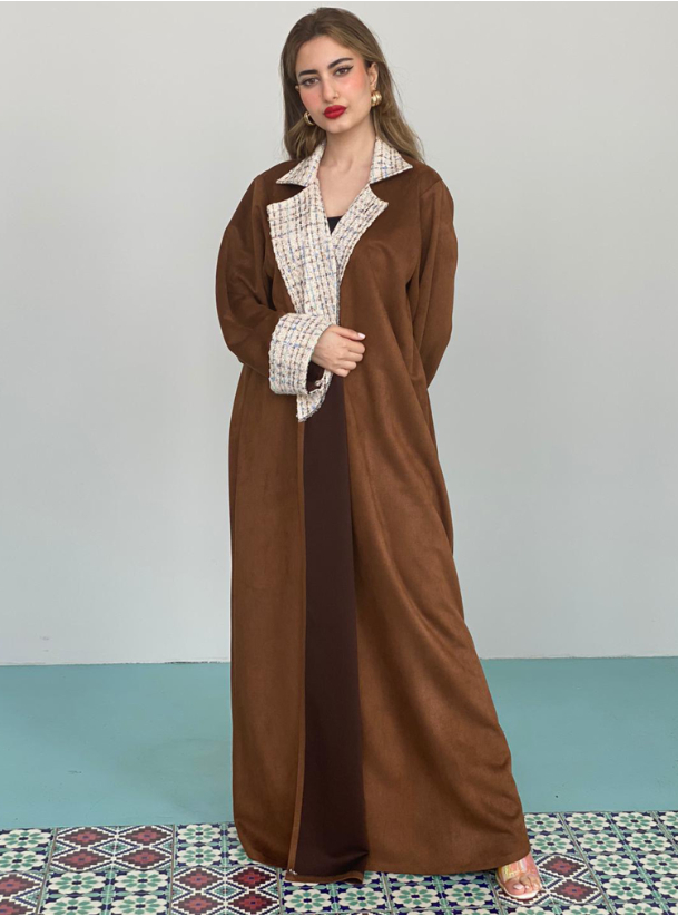 Code 62 Abaya Brown winter abaya with tweed trimmings. Comes with a headscarf. Abayas from Last ...