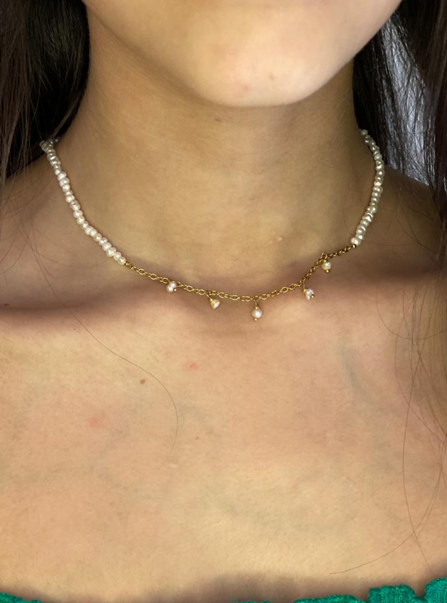 Micro Pearls chain necklace with micro pearls. Fashion Jewellery from ...