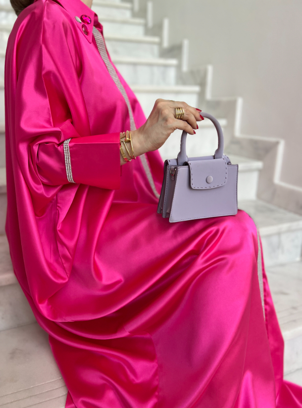 Candy pink Candy pink kaftan with Swarovski crystals comes with ...