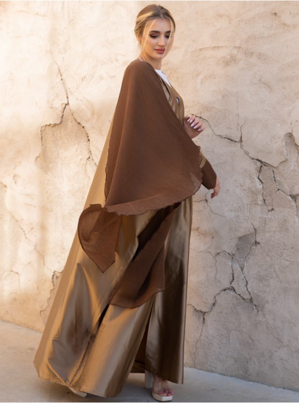 Two-toned Abaya Two-toned brown flowy abaya in beautiful rich tones ...