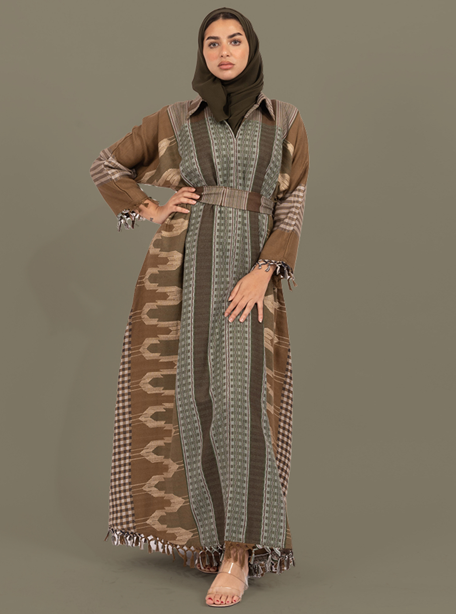 Pattern Jalabya Multicolored jalabiya with traditional prints and ...