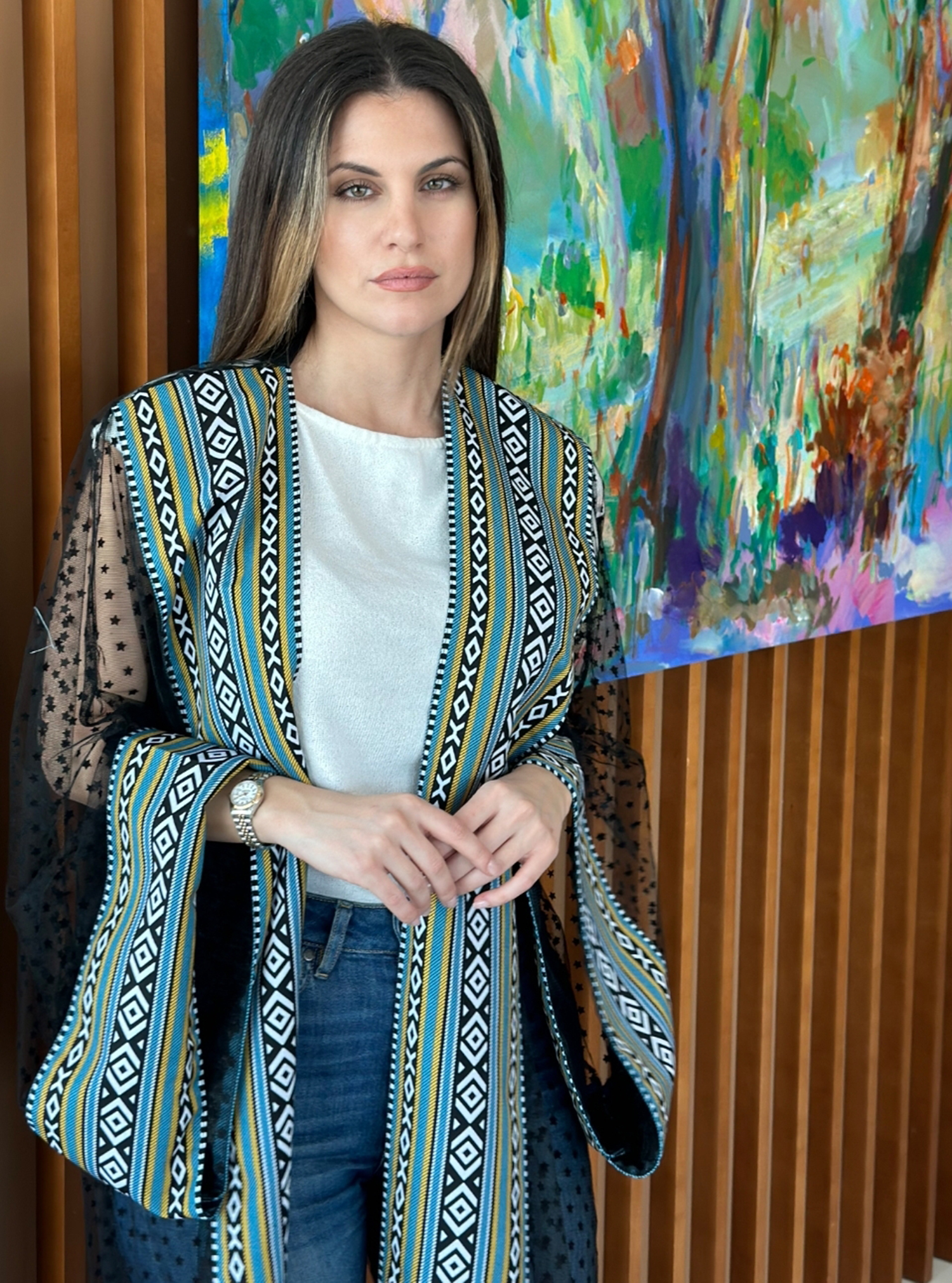 Sadaw bisht Stylish bisht with unique tulle sleeves and shadow ...