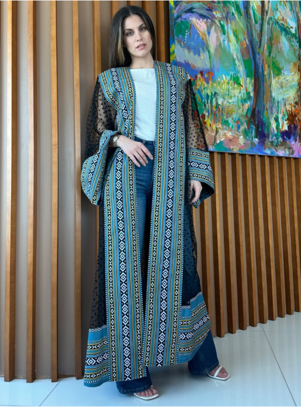 Sadaw bisht Stylish bisht with unique tulle sleeves and shadow ...