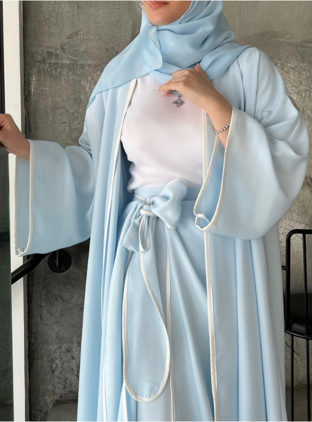 3 pieces abaya Full set abaya Abayas from Juman Abayas at Boksha