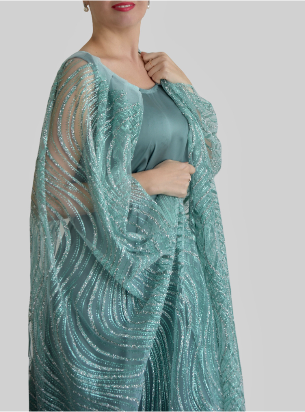 Crystal cape Crystal cape made of tulle with attached silk inner dress ...