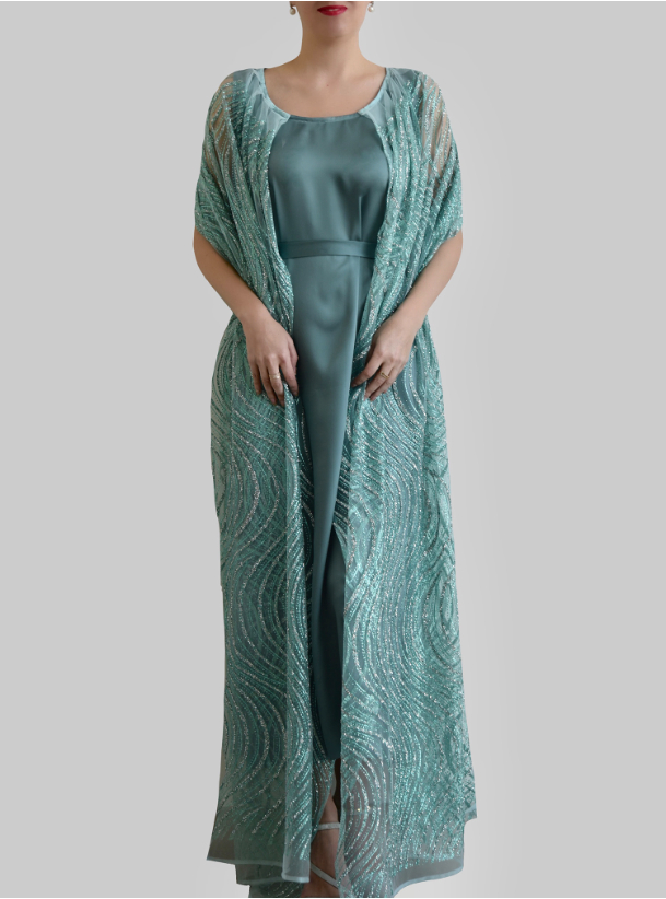 Crystal cape Crystal cape made of tulle with attached silk inner dress ...