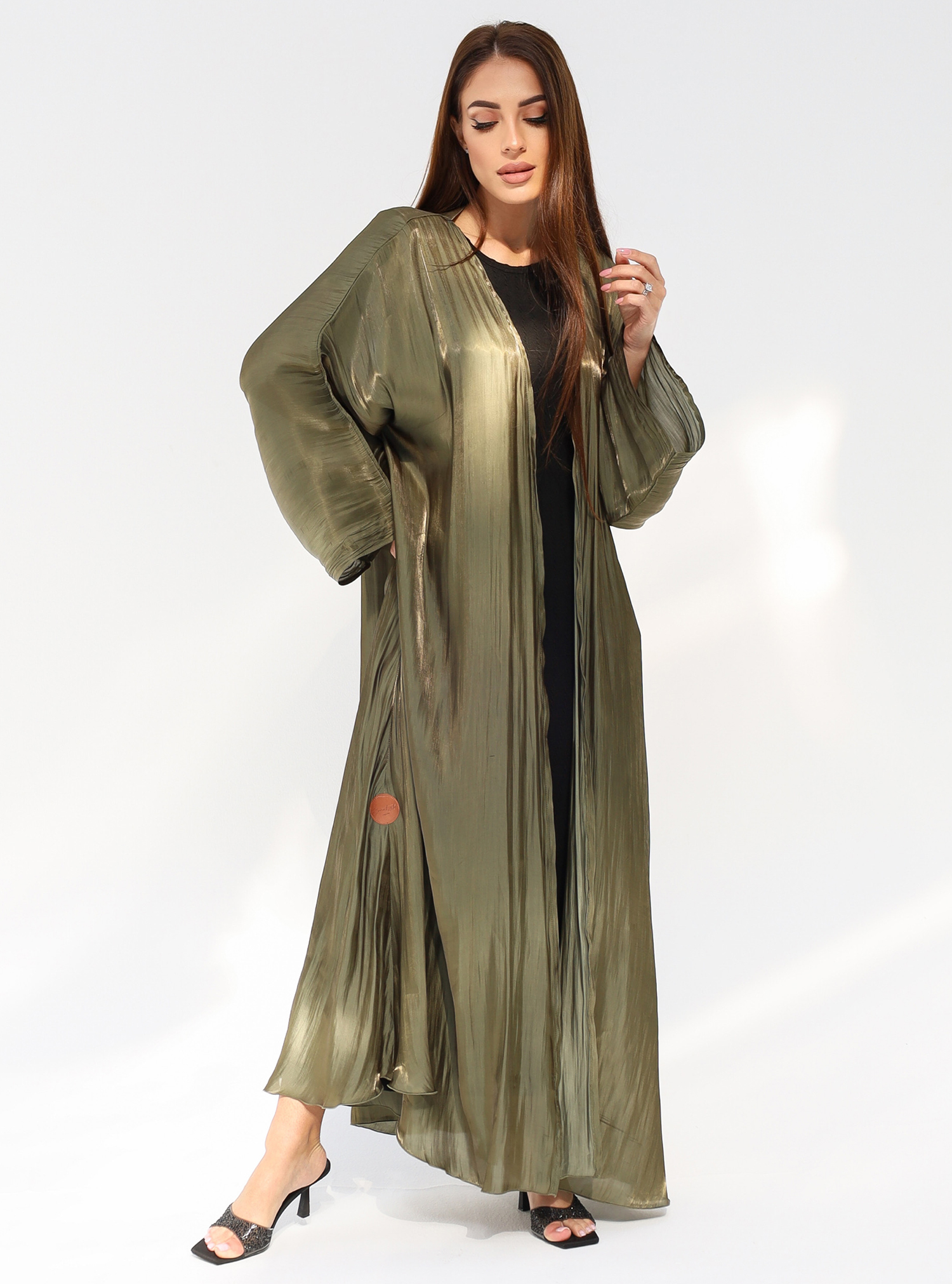 Army green soft organza colored abaya Abayas from Seventy6 Boutique at ...