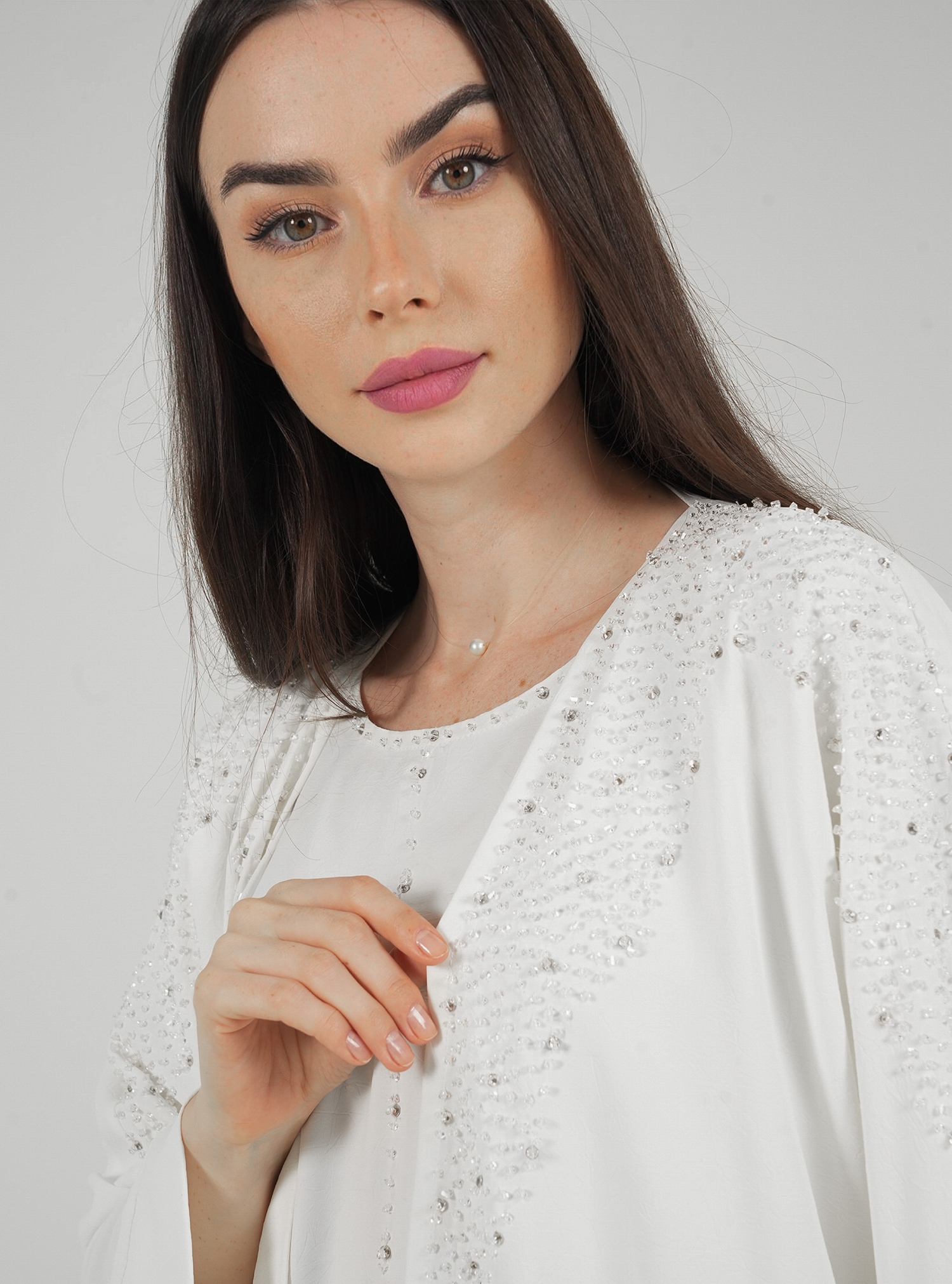 A-5 abya set Elegant Abaya set , two pieces with embroidery Abayas from By Najla at Boksha