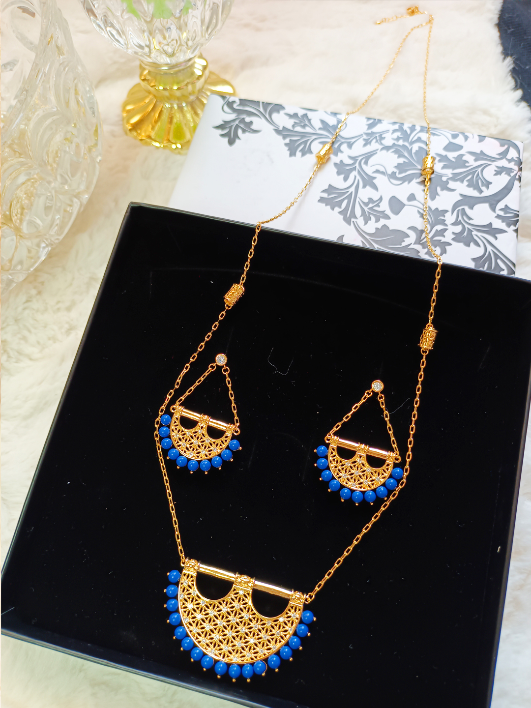 Aa109-Jewel set Stone studded pendant set. Fashion Jewellery from Aalif ...