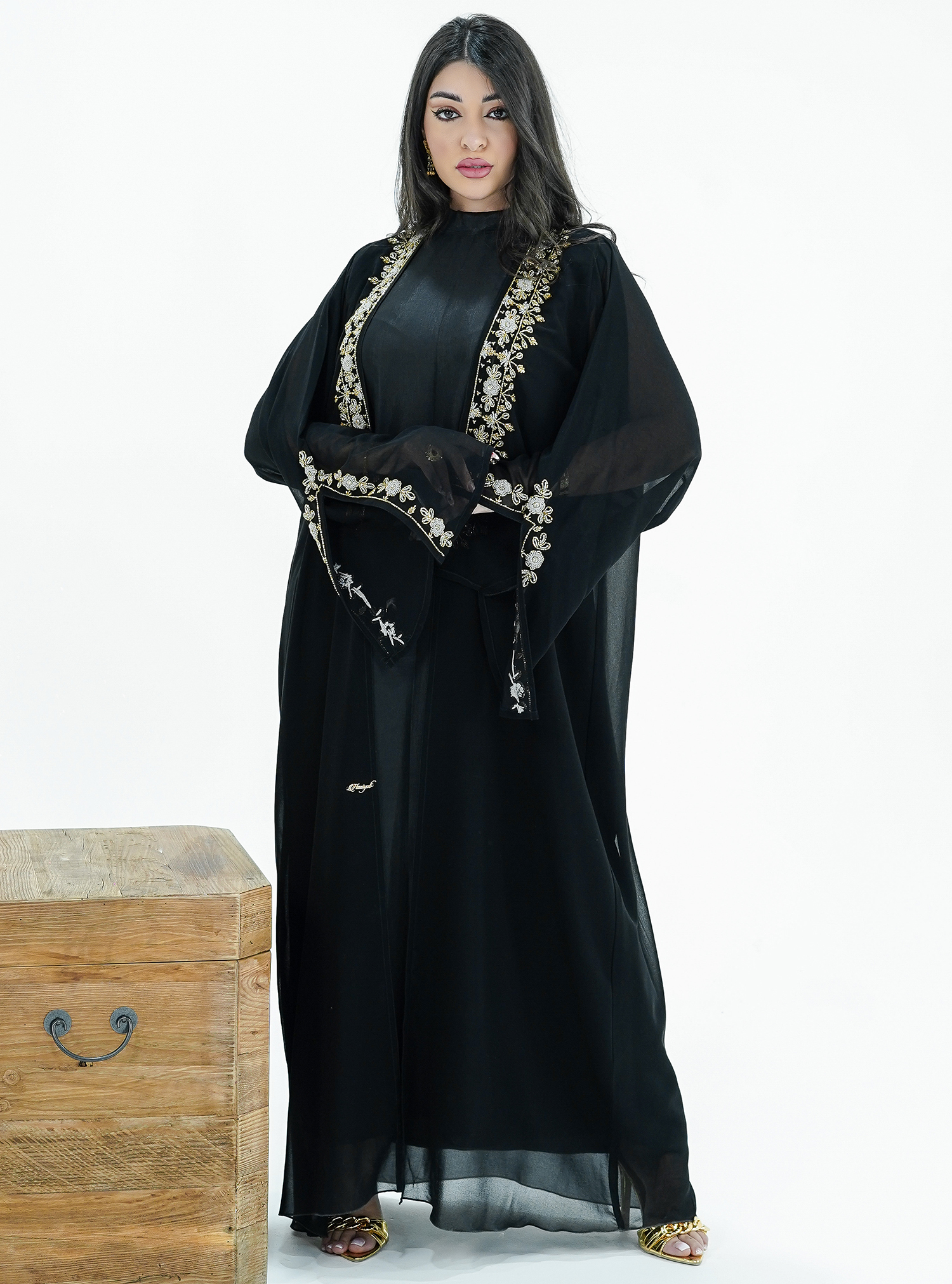 ESHAAL ESHAAL gives off an exquisite festive outfit from their sheer chiffon fabric defined with ...