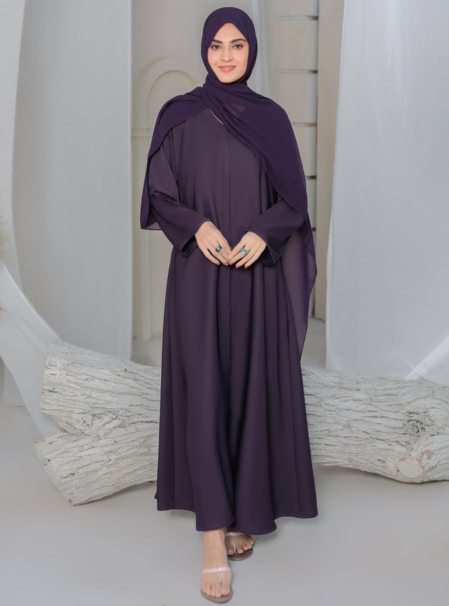 Mid Abaya 335 Modern and stylish open front abaya, tailored from soft ...
