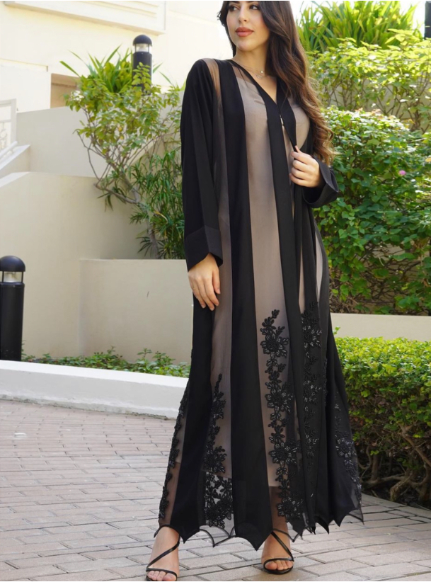 Eid Abaya Black sheer Eid abaya with headscarf. Abayas from No Comment ...