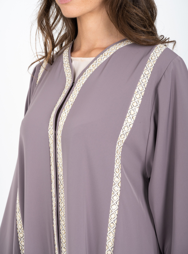 Cream lace grey Inner not included. Abaya fits small to large size ...