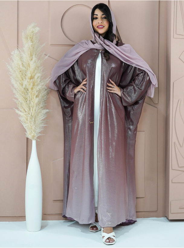 FAROUZ FAROUZ signature abaya flaunts your grace in their ombre chiffon shimmer fabric blend ...