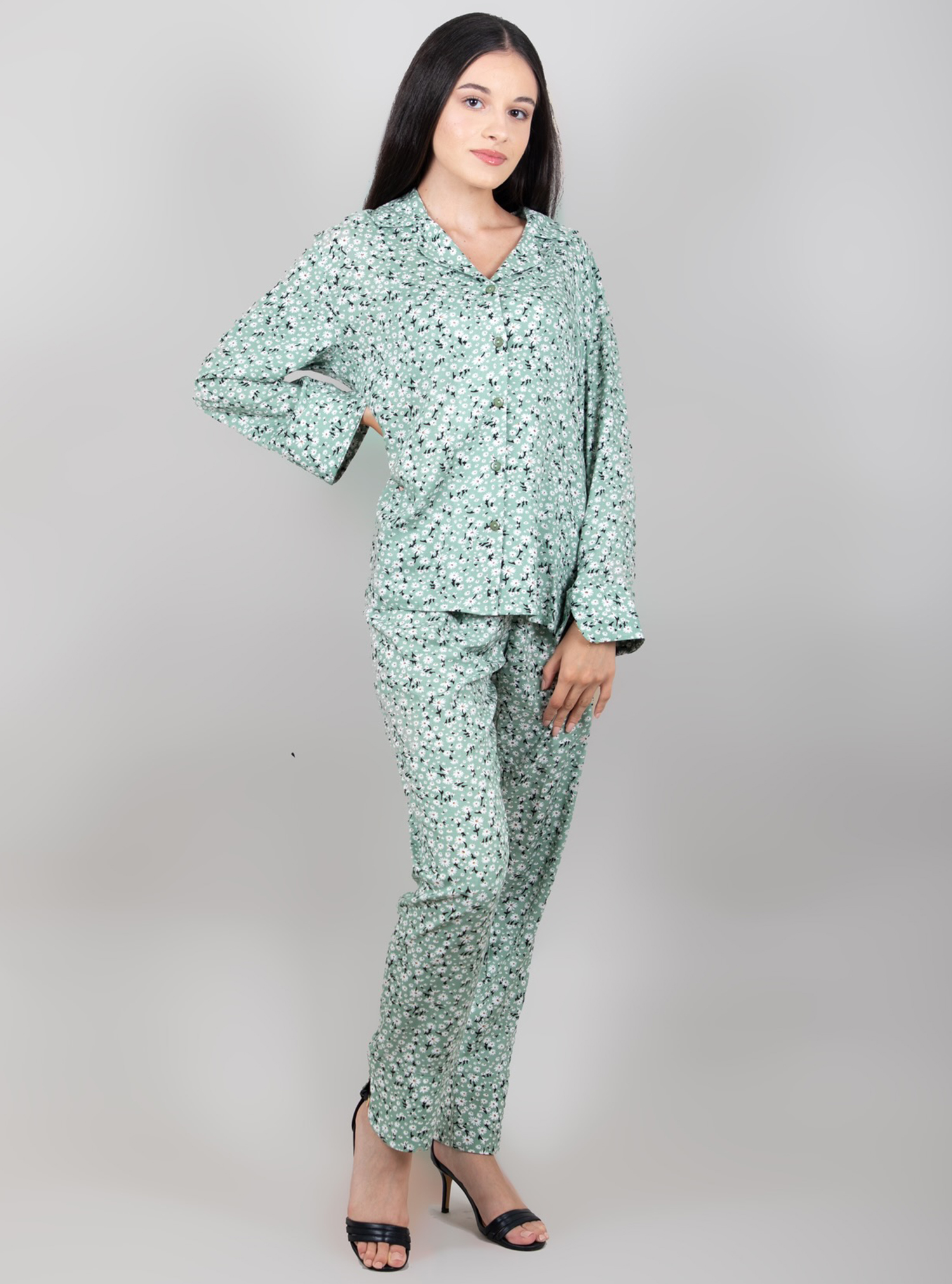 Green Lola set Two Pieces set featuring green Lola Floral pants and ...