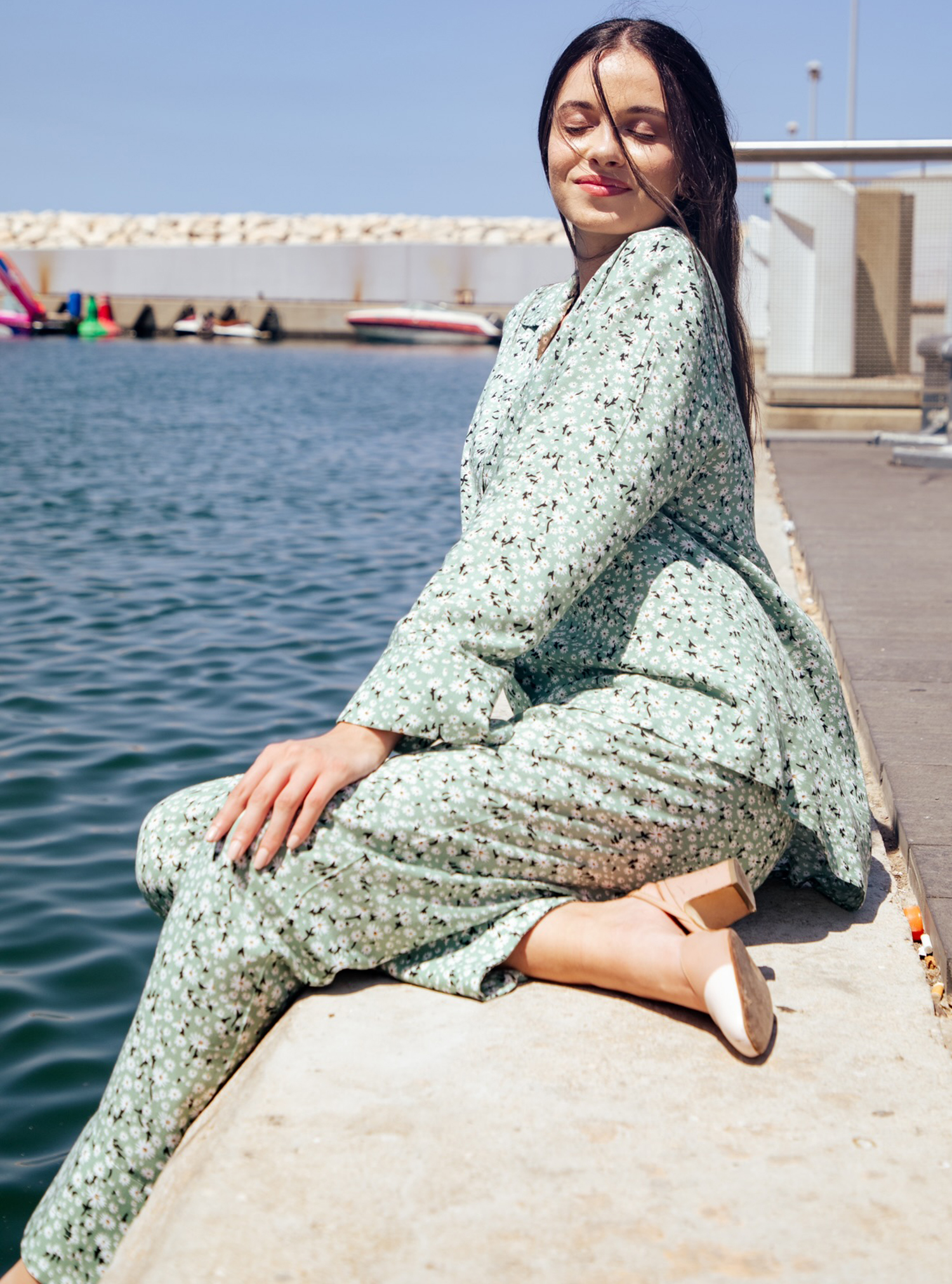 Green Lola set Two Pieces set featuring green Lola Floral pants and ...