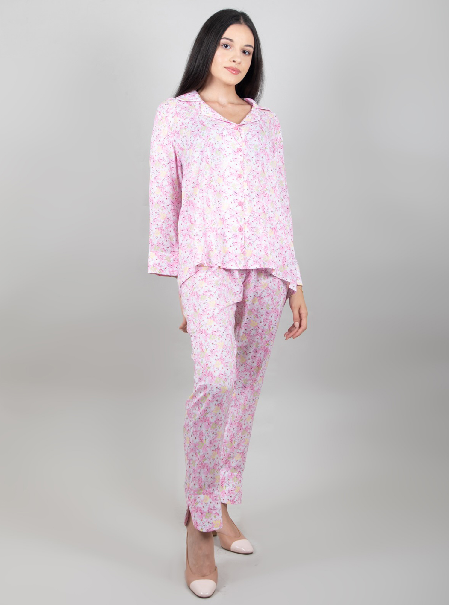 Pink Lola set Two Pieces set featuring pink Lola Floral pants and Shirt ...