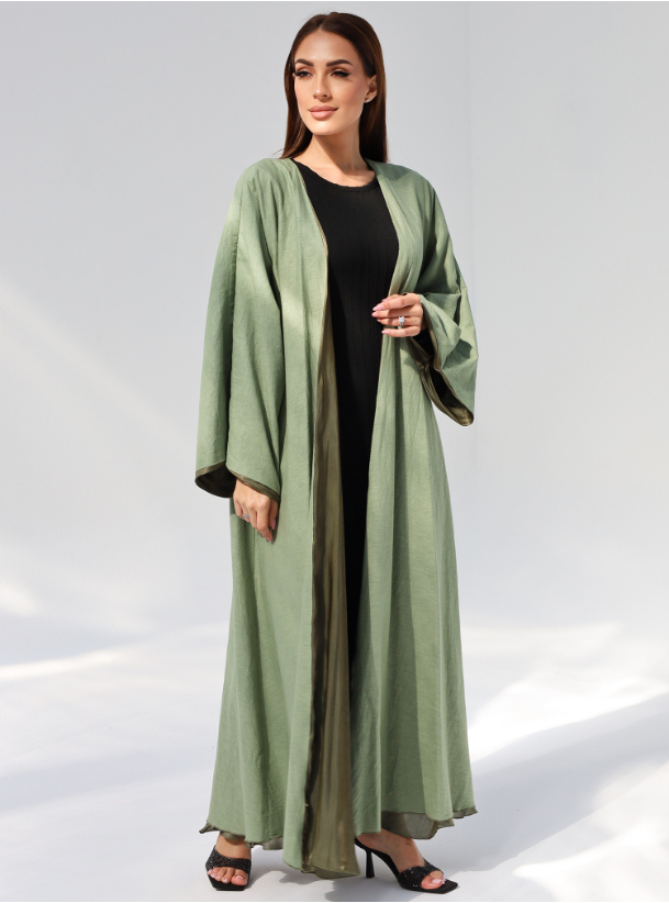 Linen abaya double side linen & chiffon Abayas from Seventy6 Boutique ...