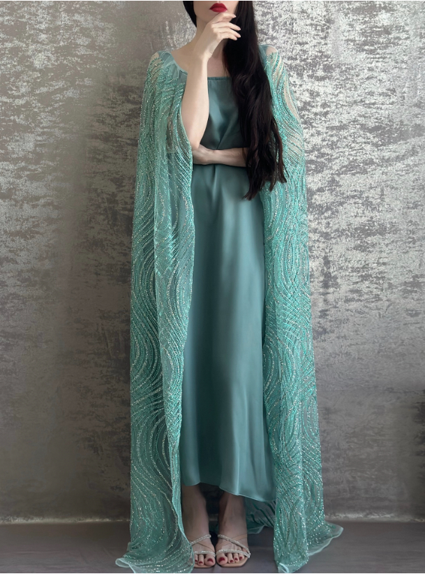 Crystal cape Crystal cape made of tulle with attached silk inner dress ...