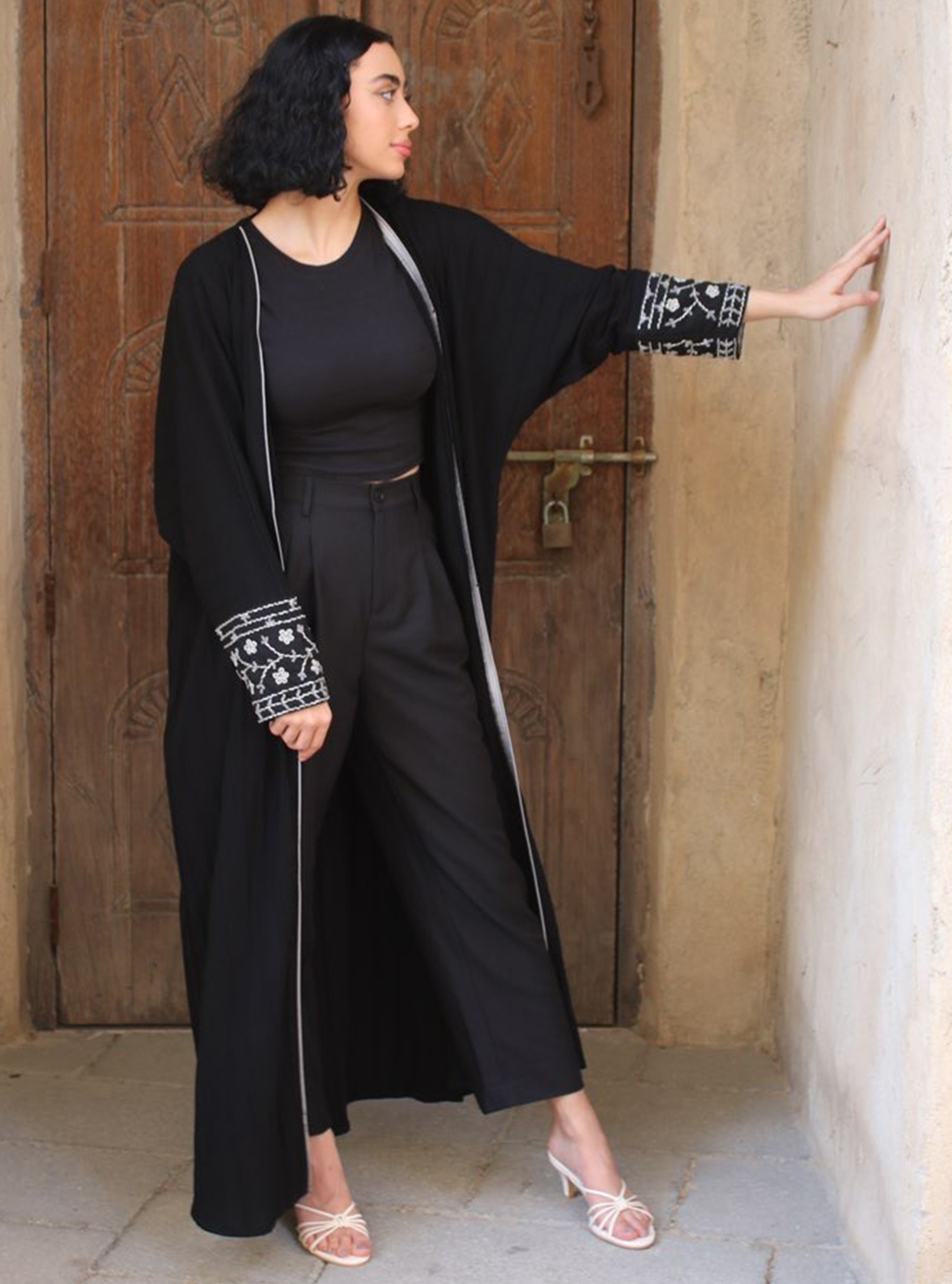 BLACK ABAYA Black Abaya with embellishments, Comes with a plain scarf ...