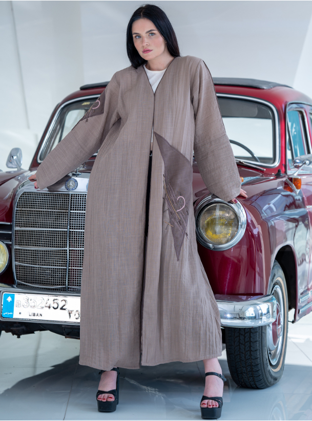 Abaya Light brown abaya with patchwork. Comes with a headscarf. Abayas ...