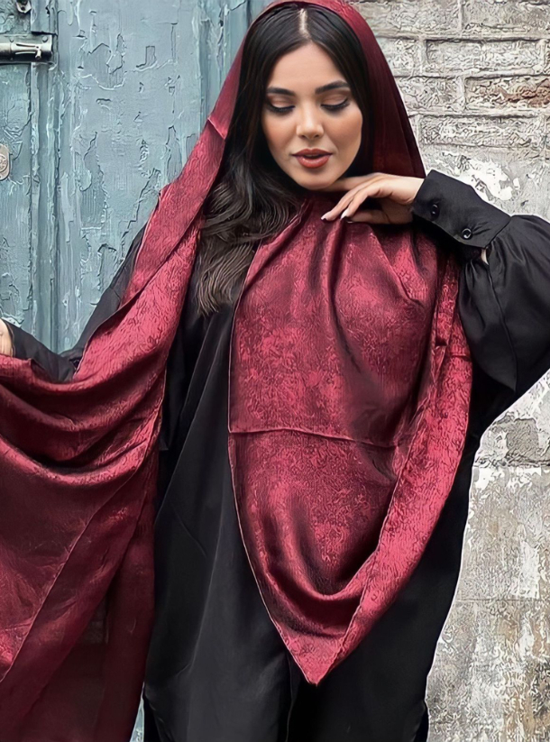 Al Marmar Stylish soft Turkish silk headscarf in Maroon. Headscarf from ...