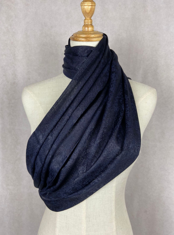 Al Marmar Stylish soft Turkish silk headscarf in Navy Blue Headscarf ...