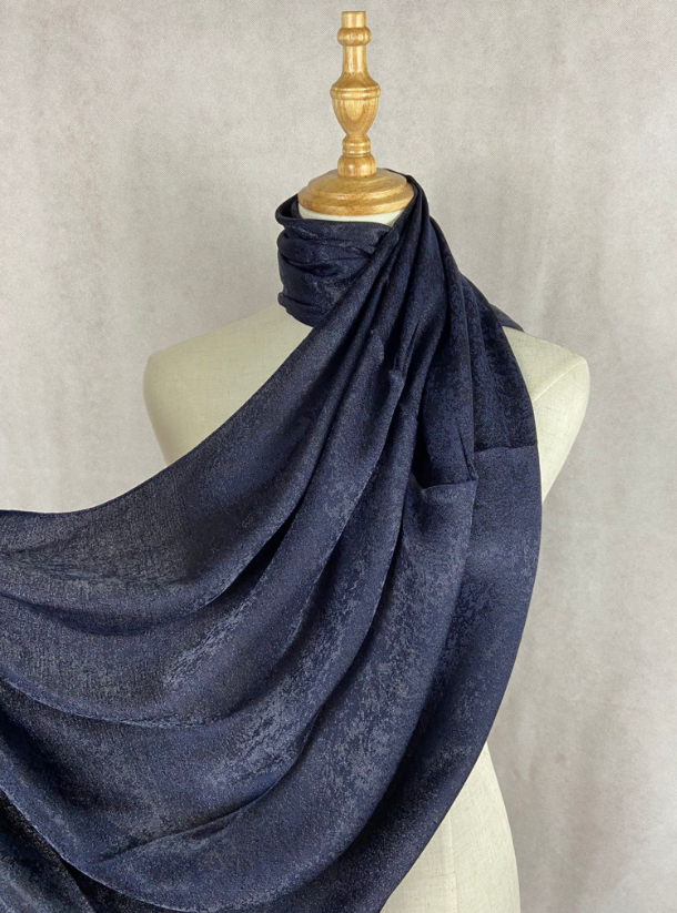 Al Marmar Stylish soft Turkish silk headscarf in Navy Blue Headscarf ...