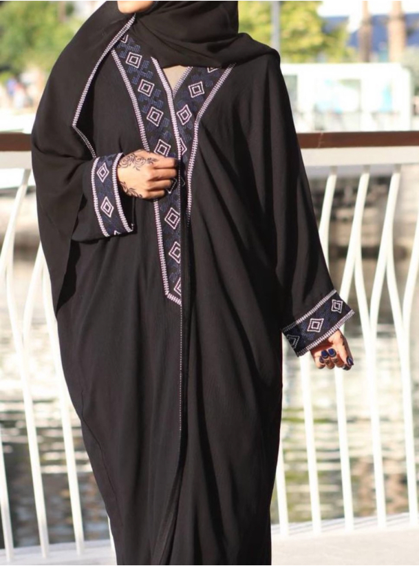 BLACK ABAYA Black embroidered abaya comes with a black scarf Abayas ...