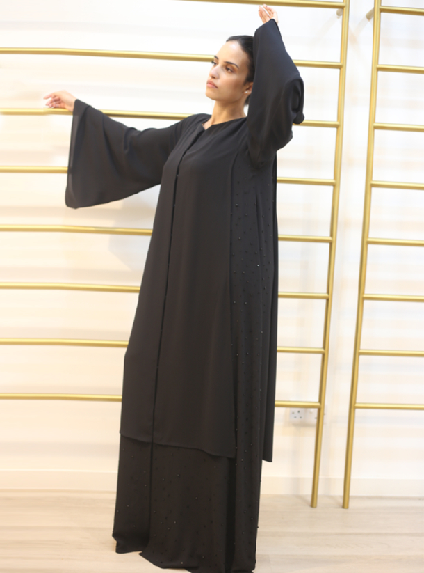 Square Beads Square Beads Abayas from Gharza Couture at Boksha