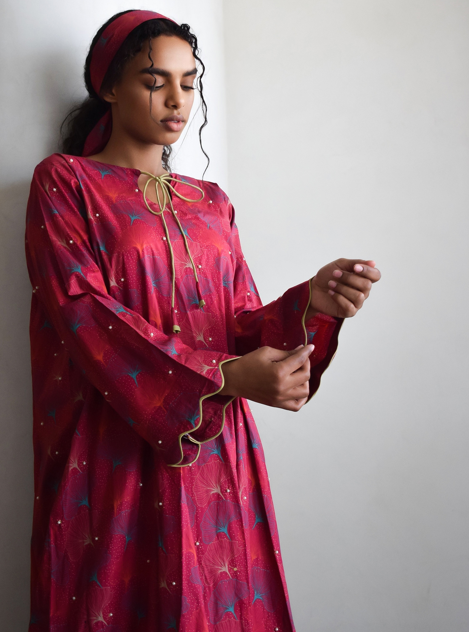 Maroon pearls Maroon dress with pearls and wave Dresses from Elysium ...