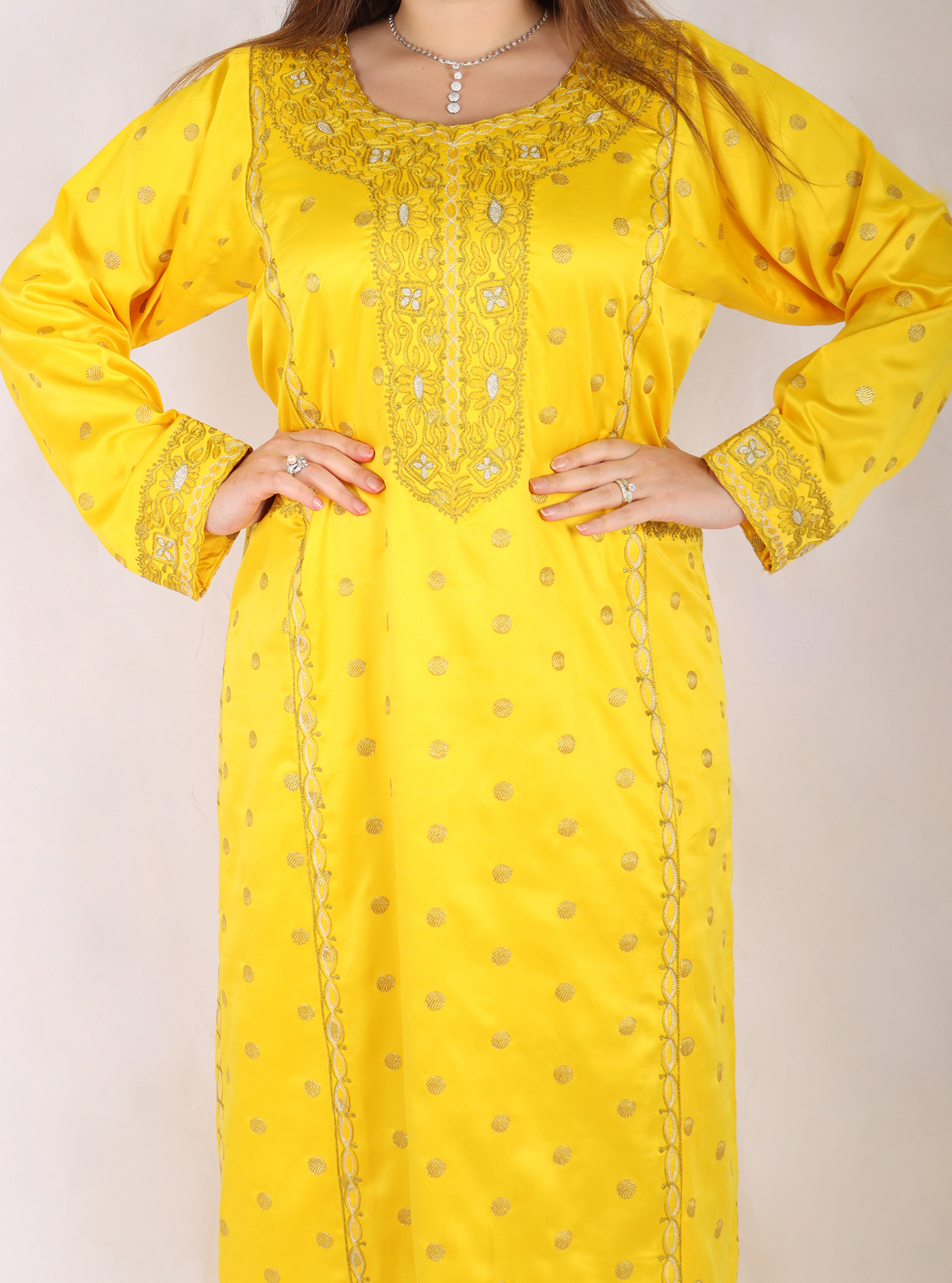 Yellow Bo Tela Emirati Heritage tola design on bo tela fabric Mukhawar ...