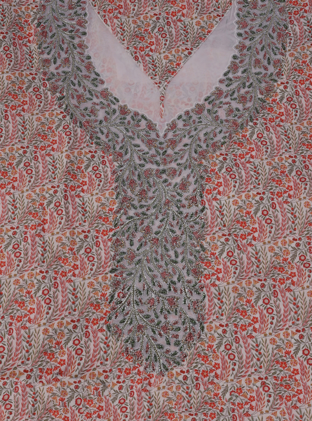 Flowers Mkhawar Liberty Cotton with Crystals and Handwork Unstitched ...