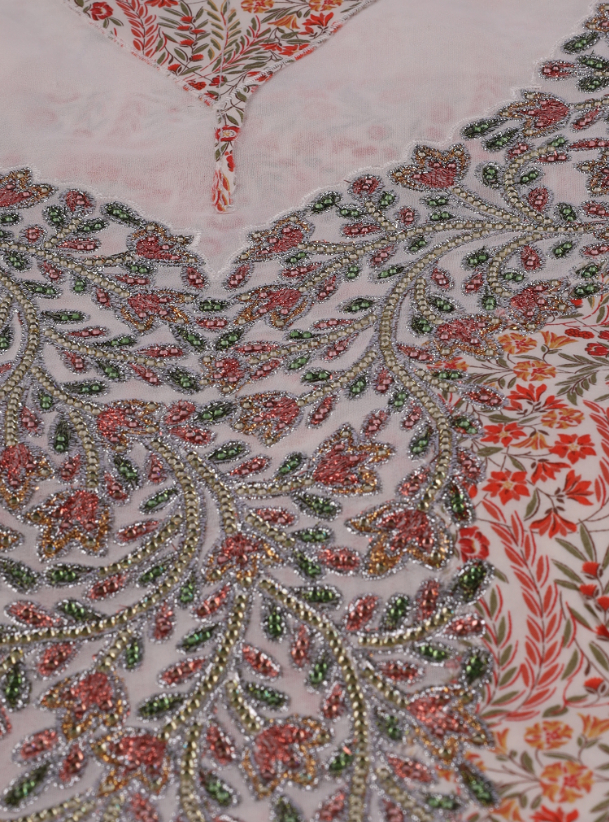 Flowers Mkhawar Liberty Cotton with Crystals and Handwork Unstitched ...